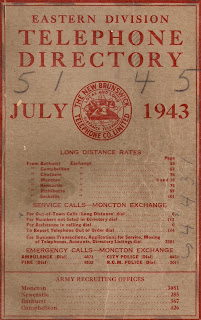 acadianroots: New Brunswick Canada Phone Book 1943